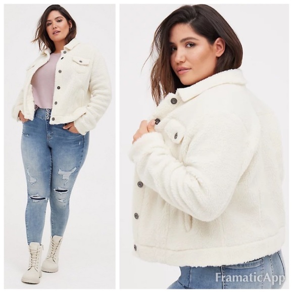 torrid | Jackets & Coats | Nwt Torrid Trucker Jacket Faux Shearling ...